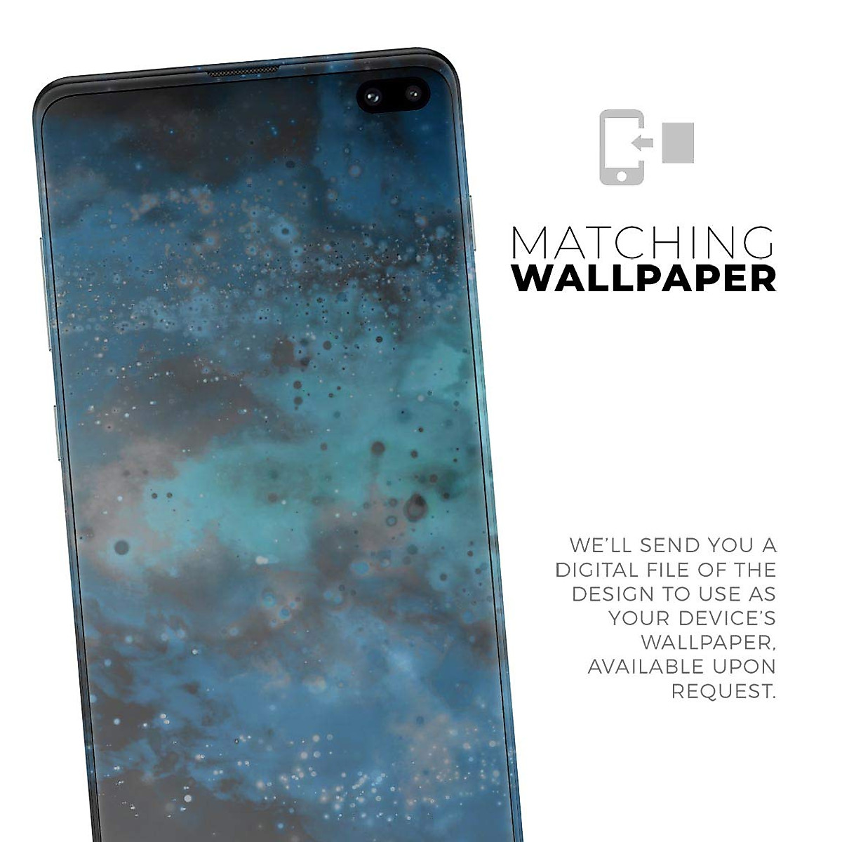 DesignSkinz Blue and Teal Painted Universe Protective Vinyl Decal Wrap Skin Cover Compatible with The Samsung Galaxy S20 (Screen Trim & Back Glass Skin)