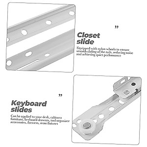 STOBOK 2 Sets Drawer Slides Furniture Sliders Furniture Slides Metal Keyboard Closet Bearing Rails Furniture Rails Rack Mute Bearing Slider Cupboards Tray Slides Bearing Tray Slide Iron
