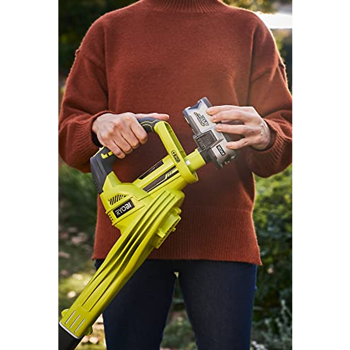 Ryobi OBL1820S ONE+ Cordless Blower, Air Speed (Zero Tool), 241 km/h, 18 V, Hyper Green and Grey