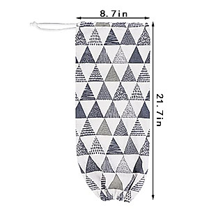 Sanlykate 2 Pack Plastic Bag Holders for grocery bags Wall Mount Large Organizer with Stainless Steel Hooks, Shopping Bag Storage Dispensers for Garbage Bags, 23X9 inch, Grey Triangle