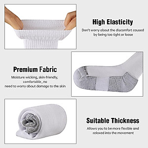 Heatuff Mens Crew Socks Moisture Wicking Max Cushion Athletic Work Socks for men (6 Pairs)