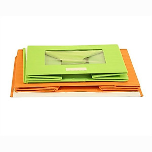 Seville Classics Fabric Storage Box Set, 2-Pack, Green/Orange