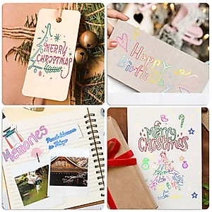 SAKEYR Super Squiggles Outline Markers Shimmer Markers Set, Double Line Pens for Card Making Paint Markers for Craft Supplies Glitter Pens for Photo Album Scrapbook Teen Girls Gifts 4-12 Years