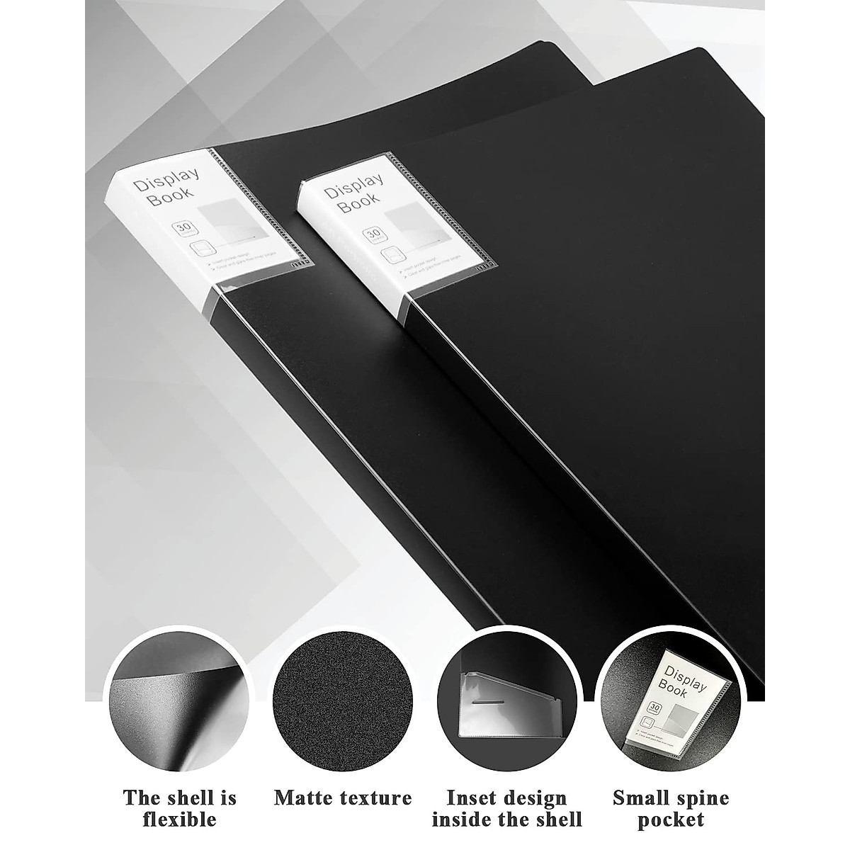 Art Portfolio 4 Packs Portfolio Folder with Plastic Sleeves Presentation Book with Sheet Protectors 11"x17" 30 Pockets 60 Pages Capacity