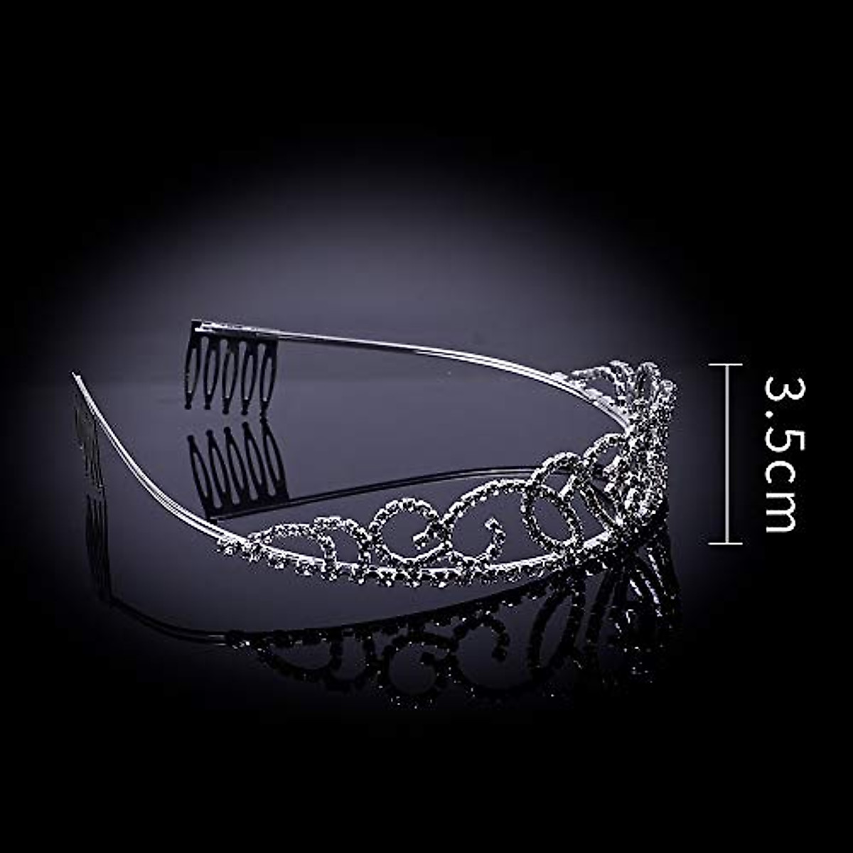 Bseash Silver Crystal Tiara Crown Headband Princess Elegant Crown with combs for Women Girls Bridal Wedding Prom Birthday Party