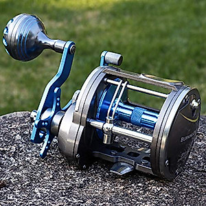 Sougayilang Trolling Reel Saltwater Level Wind Reels,Conventional Reels Boat Fishing Ocean Fishing for Sea Bass Grouper Salmon-SHA4000 Right Handed-NO Line Counter