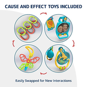 Nurture Smart - Baby Play Gym - Interactive Infant Play Gym, Safely Fit in Crib - With Cause and Effect Hanging Toys that Stimulate Brain & Muscle Development - Developmental Toy
