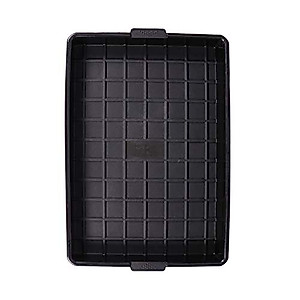 YARNOW Plant Pot Trays Rectangle Plastic Humidity Tray Indoor Plants Succulents Flower Bonsai Tree Saucer Organizer 1pc Black 33.5x23.5x3cm