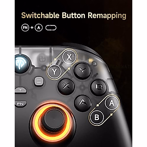 EasySMX D05 PC Controller - Enhanced Wireless Bluetooth Pro Controller with Charging Dock/Hall Sensor/RGB Lighting - No Stick Drift, No Dead Zone - Work for Windows PC, Android, Steam and Switch