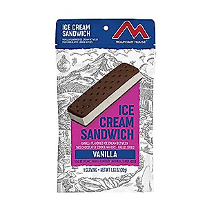 Mountain House Vanilla Ice Cream Sandwich | Freeze Dried Backpacking & Camping Food | 1 Serving