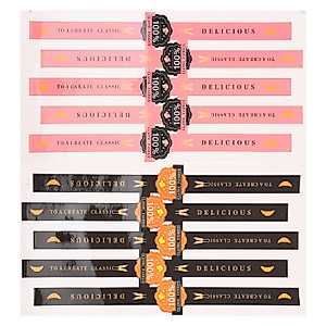 50 Pcs Food Retail Package Seal Self Adhesive Paper Sticker Labels Sealing Stickers Baking Box Stickers for Handmade Baking Craft Arts Pink Black