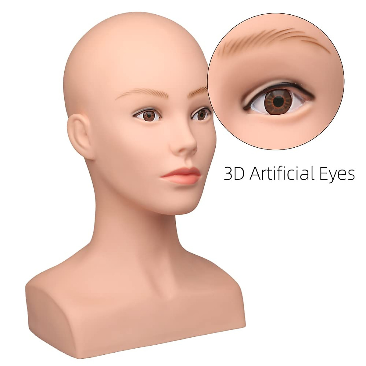 Wig Mannequin Head With Shoulders,Foam Manikin Head For Wigs Female,Wig Head Mannequin For Styling,Mannequin Head For Wigs Display Glasses, Hats