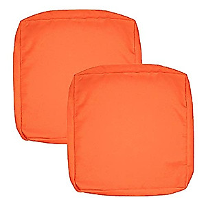 FLYMEI Outdoor Cushion Covers, Replacement Patio Cushion Covers 24 x 24 x 4 Inch, Orange Water Resistant Cushion Pillow Seat Covers, Patio Loveseat Covers Only Patio Cushion Slip Covers
