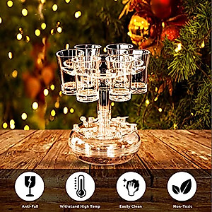 MOKOQI Acrylic Shot Glasses Dispenser, 6 Shot Glass Dispenser and Holder for Liquid Fun Drinking in College, Camping, 21st Birthday Home Parties