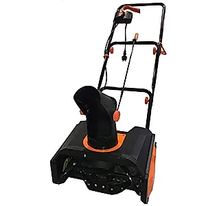Kapoo Snow Thrower, Black & Orange 18 Inch Electric Snow Blower, 13 Amp, Steel Auger, 180° Rotatable Chute and Overload Protection bb08