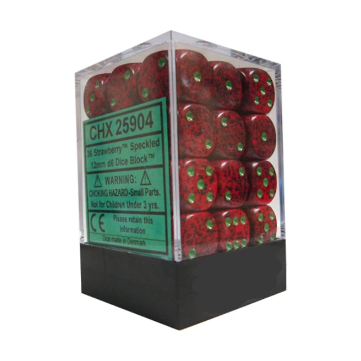 Chessex CHX25904 Dice-Speckled: 36D6 Strawberry Set, Speckled Strawberry