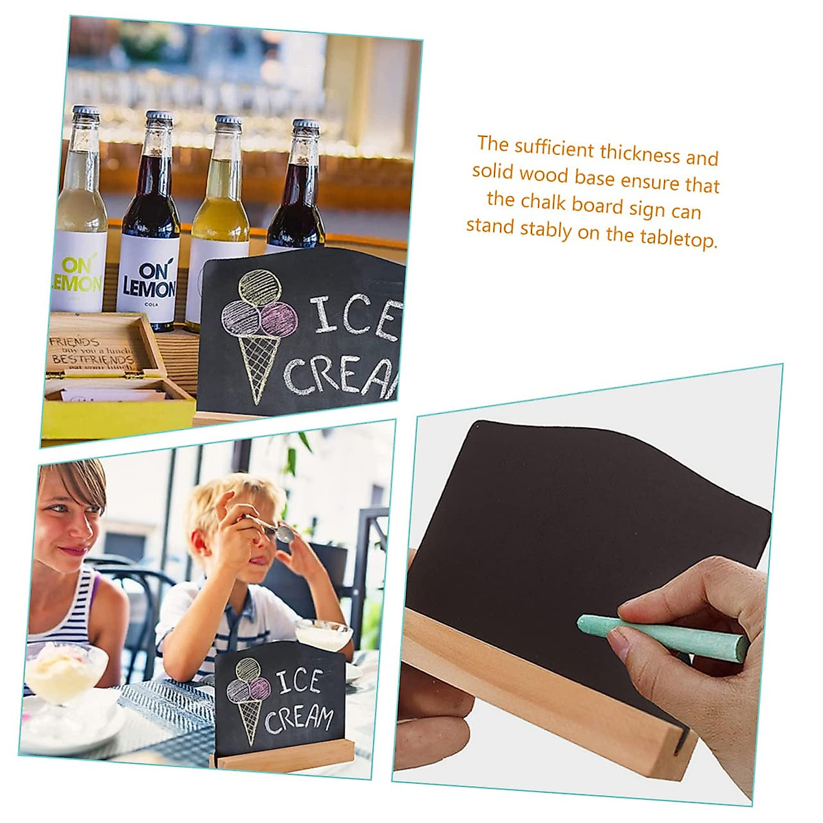iplusmile 12pcs Double Sided Chalkboard Signs Mini Chalkboard Stands Buffet Chalkboards Small Blackboard Slate Bar Chalkboard Black Tag Board Wedding Chalkboard Sign Table Food