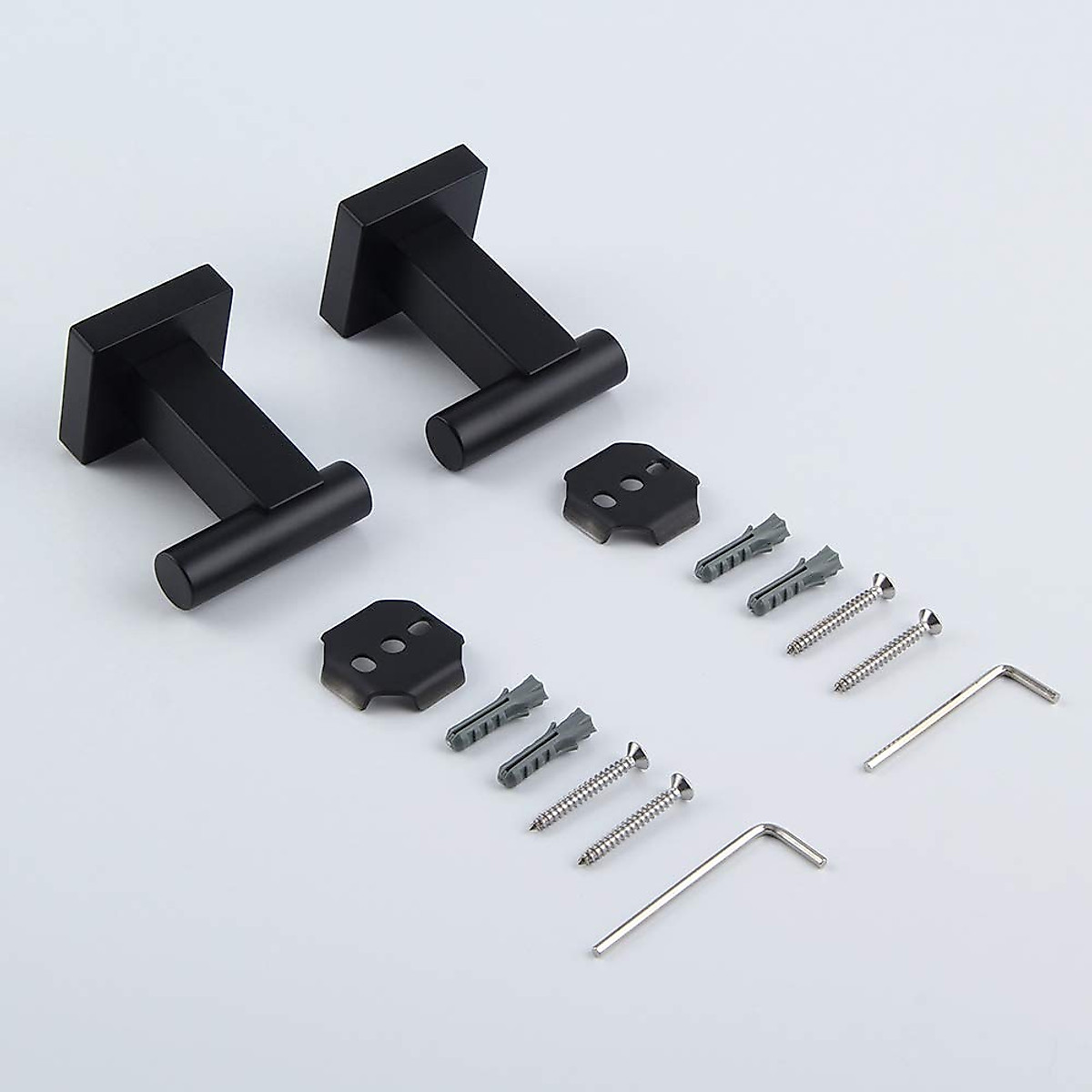 BEIGEEWY Matte Black Towel Coat Hook SUS 304 Stainless Steel Bathroom Robe Hook Wall Mounted Round Kitchen Heavy Duty Door Hanger 2 Pack