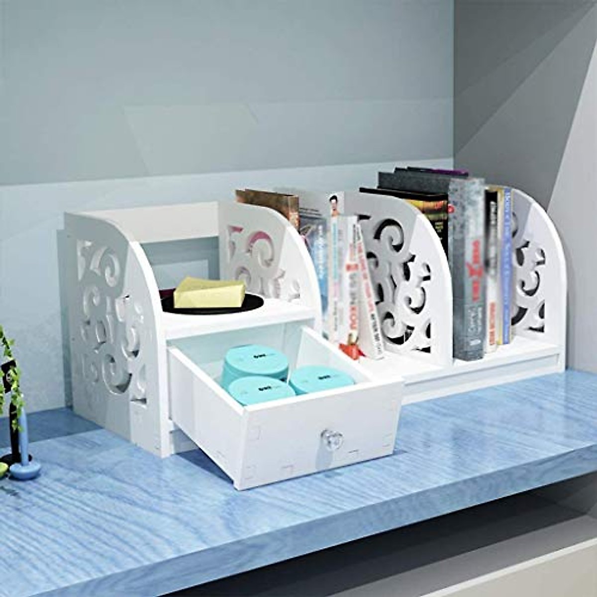 GELTDN Bookshelf Simple and Desk Simple Assembly Storage Shelf Environmental Protection Material, Waterproof and , No Odor
