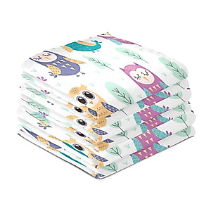 Kigai 6 Pack Tree Cute Owl Kitchen Towels Soft Highly Absorbent Dish Towels Reusable Tea Towels Set 28 x 18 Inch