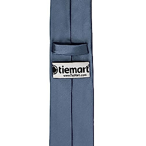 tiemart Premium Slim Necktie, 2.5" Width (Dusty Blue)