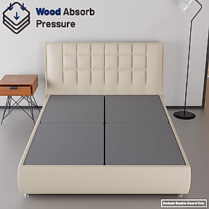 Split Nutan, 1.5-Inch Bunkie Board for Mattress/Bed, Fully Assembled, Improved Comfort and Support, Queen(Fold), Grey