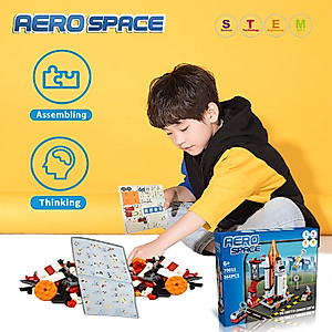 Space Shuttle Rocket Toys 12 in 1 Toy Building Sets STEM Building Blocks Aerospace Rocket Launcher Educational Birthday Gift for Kids Boys Girls 6 7 8 9 10 11 12+ Years Old (566Pieces)