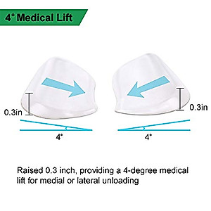 5 Pairs Medial & Lateral Heel Wedge Silicone Insoles - Corrective Adhesive Shoe Inserts for Foot Alignment, Knock Knee Pain, Bow Legs, Osteoarthritis for Men and Women