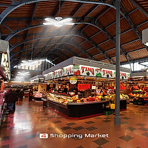 CREATESTAR LED Garage Lights, 80W 8000LM Dimmable LED Garage Ceiling Lights, 5 Leaf Adjustable Lights, E26 Deformable LED Lights for Basement Barn Garage Workshop Workbench Warehouse(1 Pack)