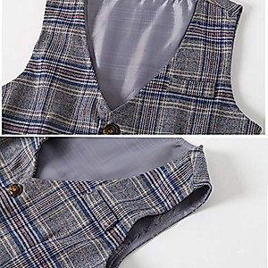 Boys 3Pcs Clothing Sets Long Sleeve Bowtie Shirts +Vest +Pants Casual Suit (Pink, 5_Years)