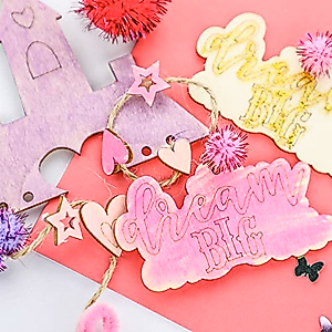 Livholic Card Making Kit for Girls with Purple & Pink Cardstock Paper Pipe Cleaners Googly Eye Foam Sheet Wood Die Cut Pom Poms Sequins All in One Craft Supplies & Materials Box for 8-12 Kids