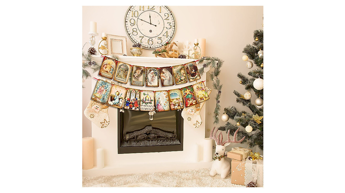 Holy Nativity Christmas Banner - Vintage Religious Holiday Decor