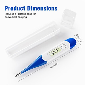 CHENGYOUDE Digital Oral Thermometer for Fever,Thermometer for Adults with 10 Seconds Fast Reading, Basal Thermometer with Accurate & Easy to use for Adults and Kids.
