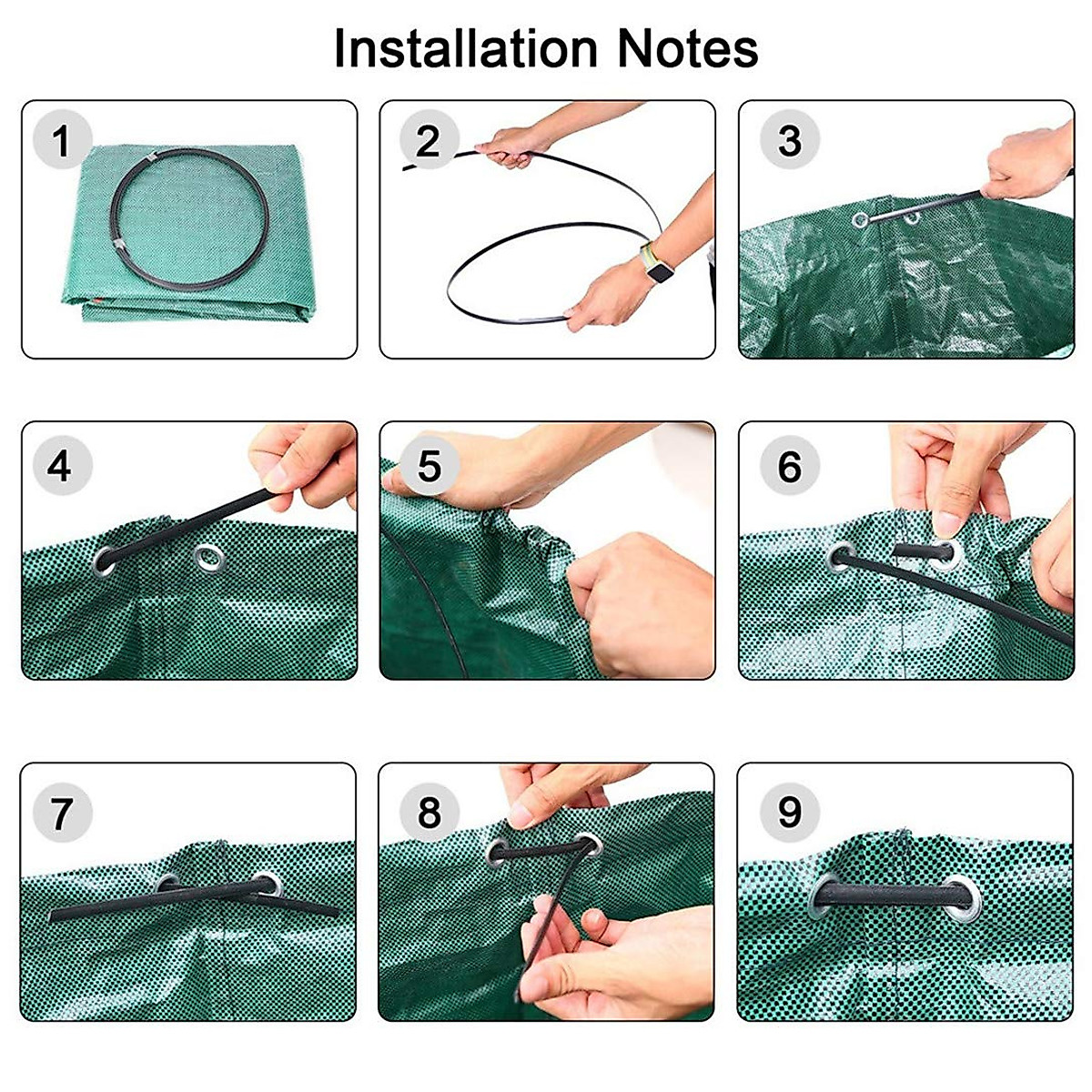 IME Reusable Gardening Lawn Leaf Bag, 272L, Green, 1 Count