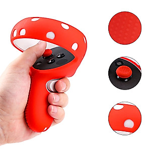 Silicone Cover, Touch Controller Grip Cover & Lens Protector Set for Oculus Quest 2, 3 in 1 VR Accessories, Upgrade Solide Protecion for Your Ouest 2, Soft Comfortable Sweatproof