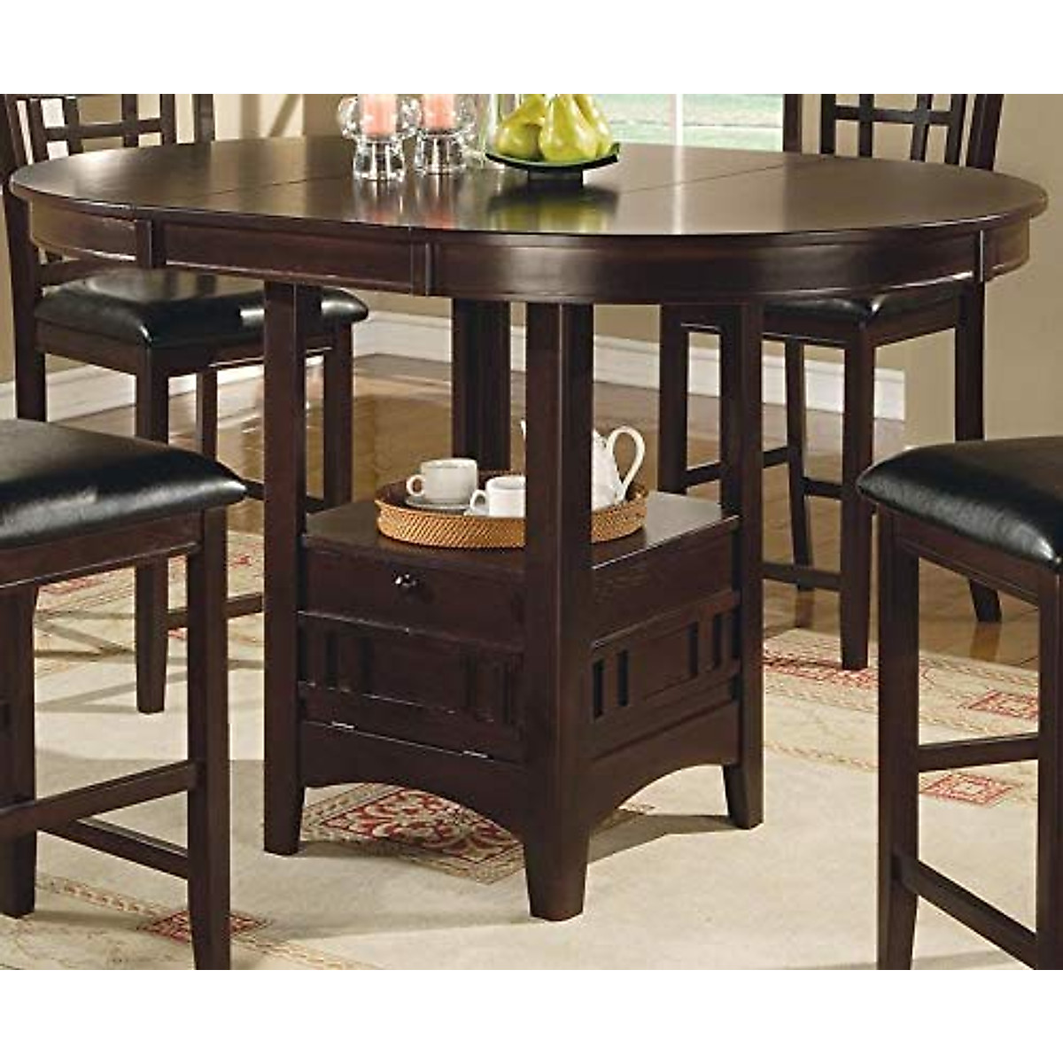 Coaster Counter Height Dining Table Extension Leaf, Dark Cappuccino Finish