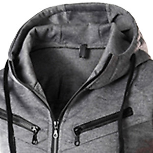 Maiyifu-GJ Men's Slim Fit Zip Up Vest Workout Sleeveless Zipper Hooded Sweatshirt Casual Lightweight Gym Tank Top Hoodies (Dark Grey,Large)