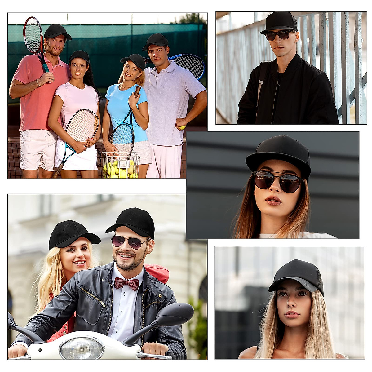 36 Pcs Black Baseball Cap Blank Trucker Hats Bulk Adjustable Denim Plain Dad Hats Unisex Sport Cap for Men Women(Black)