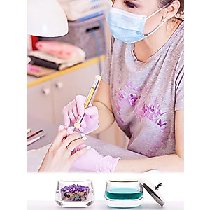 TOROKOM 2Pcs Dappen Dish Glass Monomer Dish with Lid for Acrylic Nails Small Clear Nail Cup Containers for Liquid Powder Damping Dapping Dish Holder Supplies