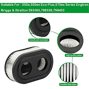 593260 Air Filter 593260 798452 334404 Air Cleaner Cartridge Filter, Lawn Mower Air Cleaner Replacement Filters Apply to 4247 5432 5432k 09P00 09P702 550E 500EX 550EX 625 575EX Series Engine (1)