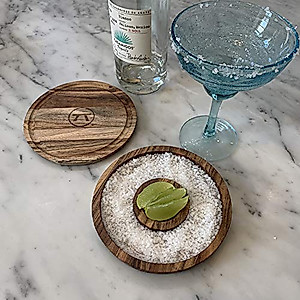 Outset Acacia Wood Cocktail Rimmer, 6.25" Diameter