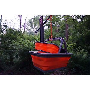 ust FlexWare Collapsible Sink with 2.25 Gal Wash Basin for Washing Dishes and Person During Camping, Hiking and Home, Orange, One Size (20-02735)