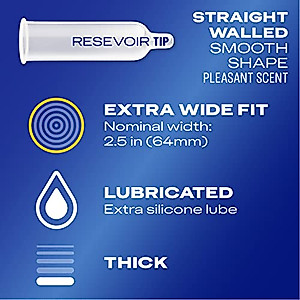 Durex Condom XXL Longer & Wider Natural Latex Condoms, Extra Wide Fit, 12 Count - Ultra Fine & Lubricated (Packaging May Vary)