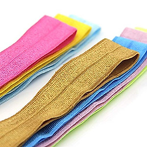SELCRAFT 5yards/Lot 5/8" 15mm Elastic Band Multicolor Fold Over Spandex Elastic Ribbon for Sewing Lace Trim Waist Band Garment Accessory num.110