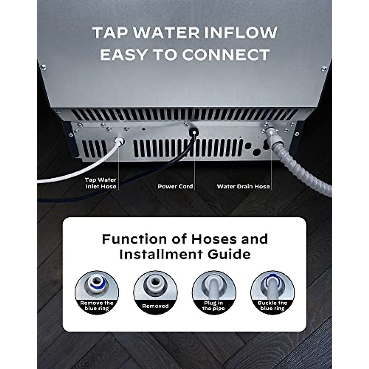 Silonn Commercial Ice Maker, Creates 150lbs in 24H, 33lbs Ice Storage Capacity, Stainless Steel Freestanding Ice Maker Machine with Auto Self-Cleaning for Home Office Bar Parties (SLIM12T)