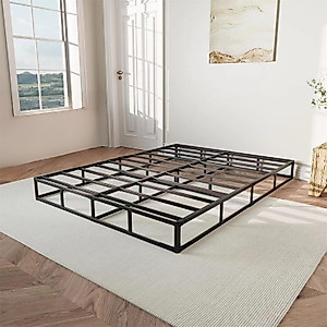 Box Springs 9 Inch Full Box Spring Bed Base with Round Corner Edges, Metal Platform Mattress Foundation with Heavy Duty Steel Slat Support,Easy Assembly Noise-Free