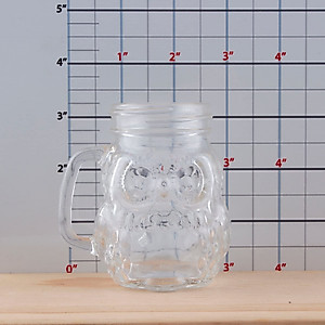 BARCONIC® MINI OWL GLASS MASON JAR WITH HANDLE - 4 OUNCE