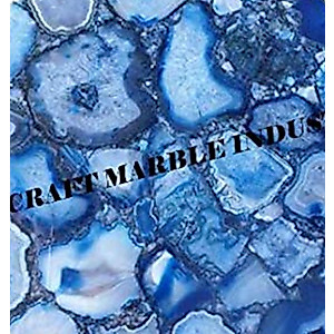 33" Inch Blue Agate Round Coffee Table, Agate Table, Stone Coffee Table, Agate Table Top, Agate Coffee Table, Agate Side Table Home Decor