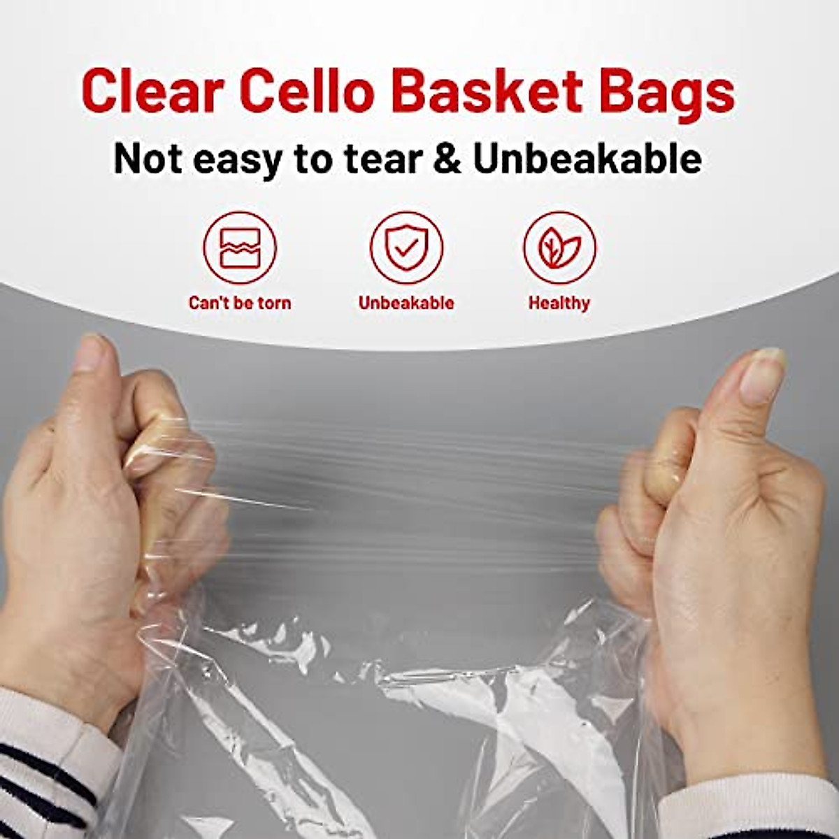 Shrink Wrap bags for Gift Baskets, 36Pcs 18x22 Inches Cellophane Heat Shrink Plastic Wrap Bags for Gift Baskets for Christmas, Valentines Day，Holiday, Easter, Birthday, and Any Occasion