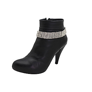 TrendyFashionJewelry Women Silver Metal Rhinestone Mesh Boot Chain Bracelet